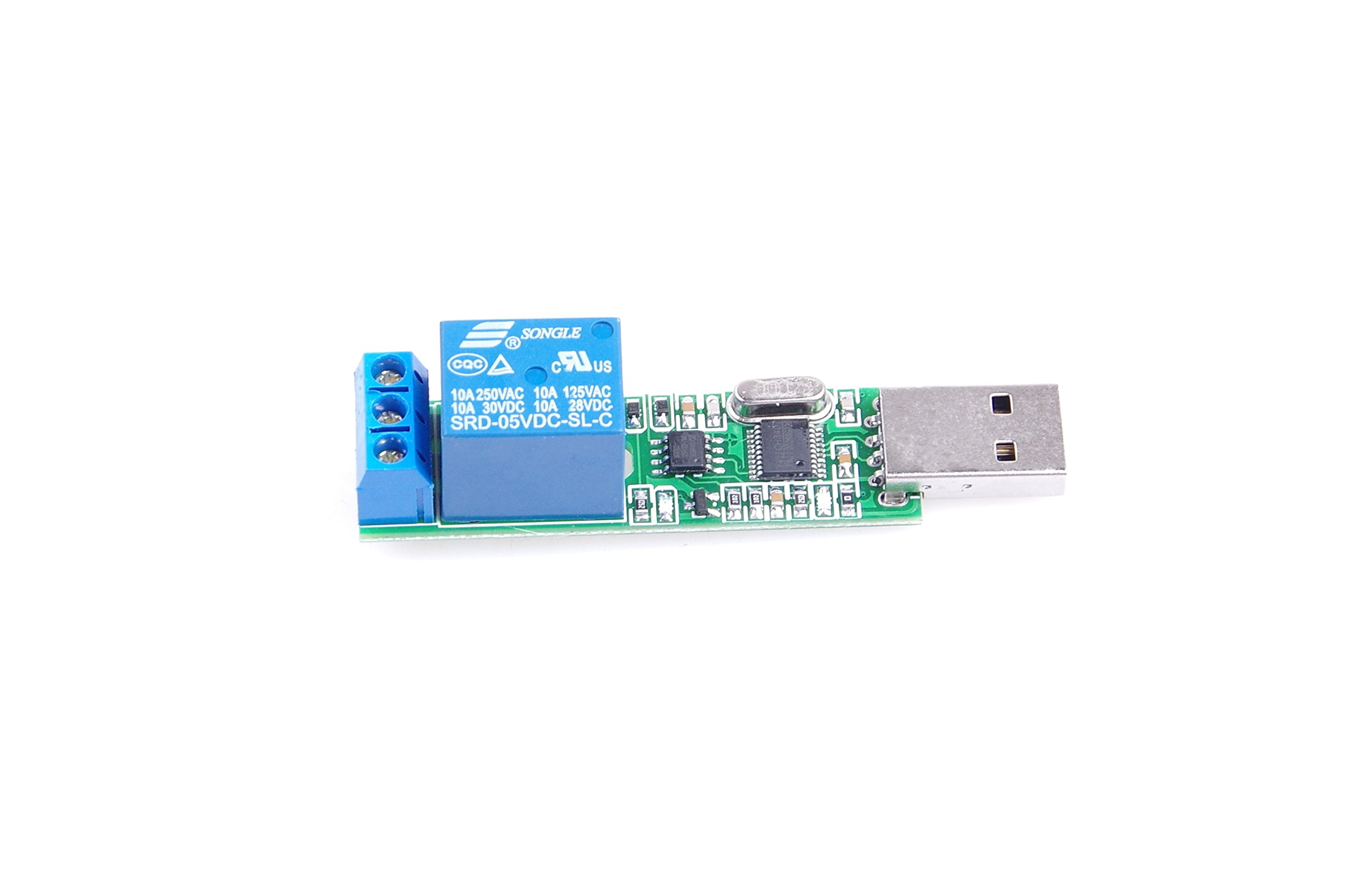 KNACRO 1-Channel CH340 5V Relay Module with Square USB Male Interface Plug and Play