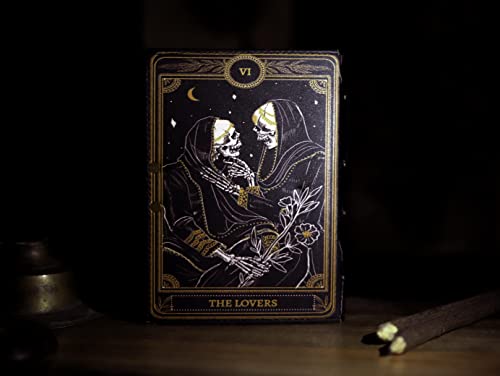 Book of Spells Leather Journal Deckle Edge Paper Grimoire Printed Journal The Lovers Tarot Notebook Spiral Gothic Notebook Skull lover Antique Vintage Leather Journals for Men and Women