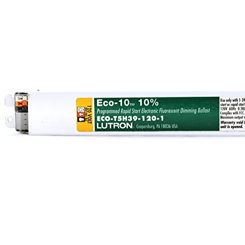 Lutron ECO-T5H39-120-1 ECO-10 T5HO Fluorescent Dimming Ballast, 1 LAMP, 39W