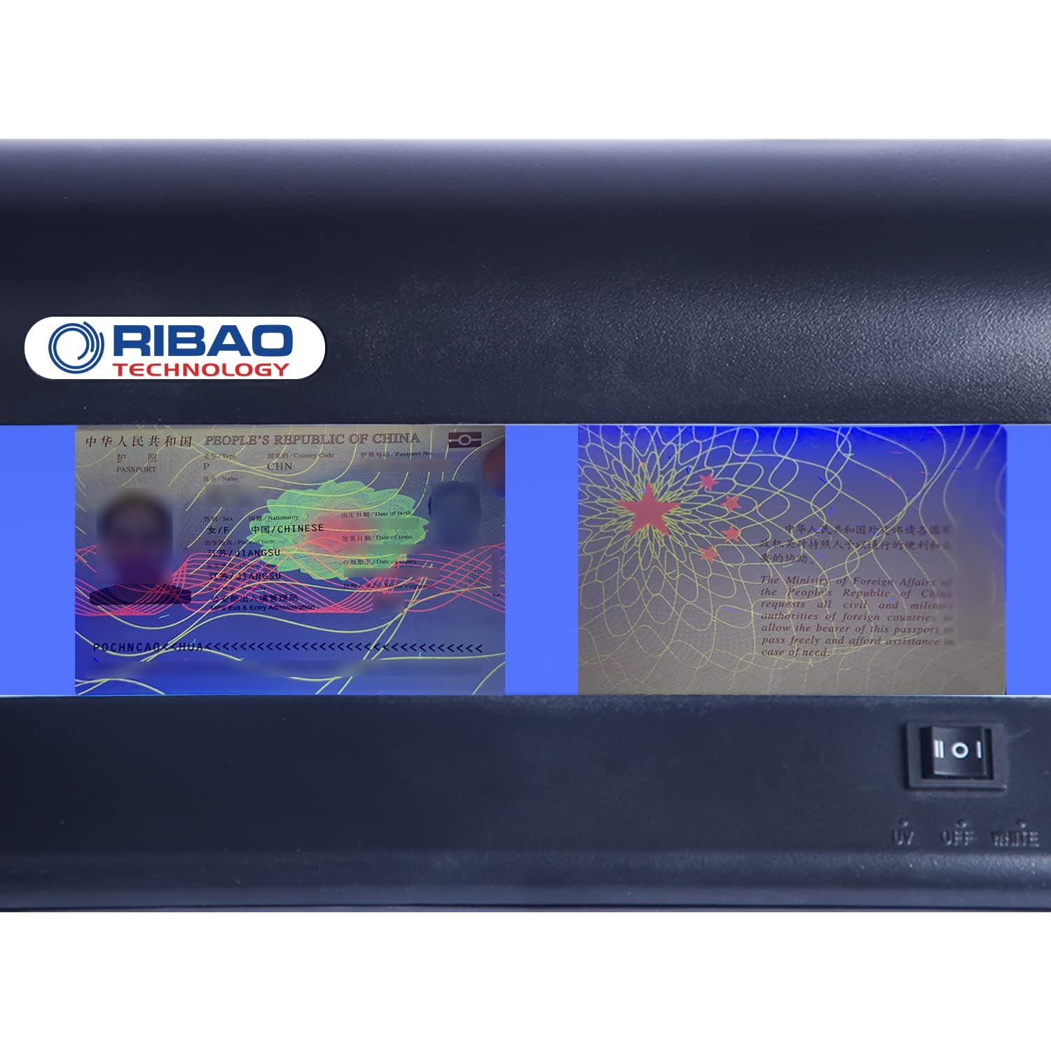 Ribao SLD-16 Bill Detector with UV and Watermark Counterfeit Detection, Money Checker, ID Card/Passport Identification and verification, Business and Office use