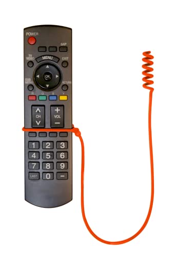 Remote Pigtail | Never Misplace Your Remote Again | Remote Tether | Lost Remote Solution | Fits Apple, Samsung, Sony, LG, Dyson and Other remotes | Silicone | 4-Pack (2 Green & 2 Orange)