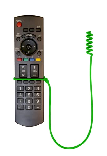 Remote Pigtail | Never Misplace Your Remote Again | Remote Tether | Lost Remote Solution | Fits Apple, Samsung, Sony, LG, Dyson and Other remotes | Silicone | 4-Pack (2 Green & 2 Orange)