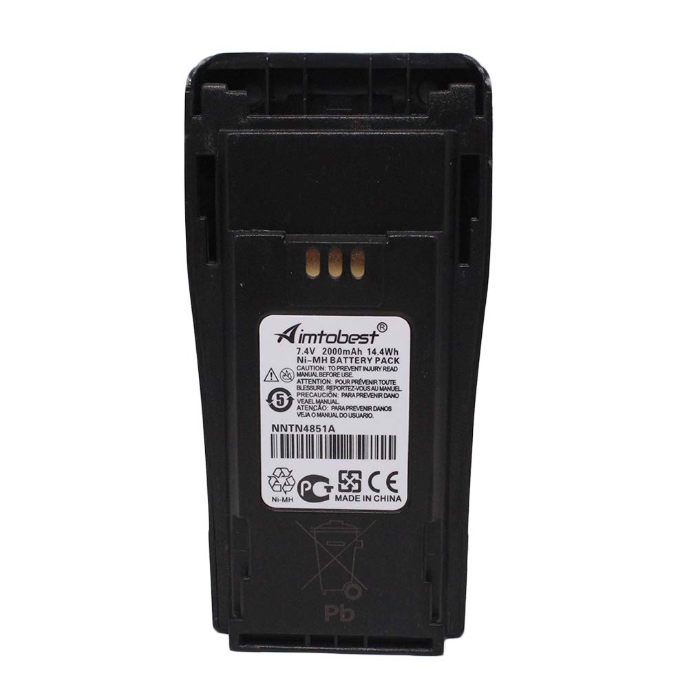 Aimtobest NNTN4851A NNTN4851 2000mAh Ni-MH Battery Compatible for Motorola Radio EP450 CP200 CP200D PR400 CP040 CP140 CP150 CP340 CP360 NNTN4496 NNTN4497 NTN4497CR