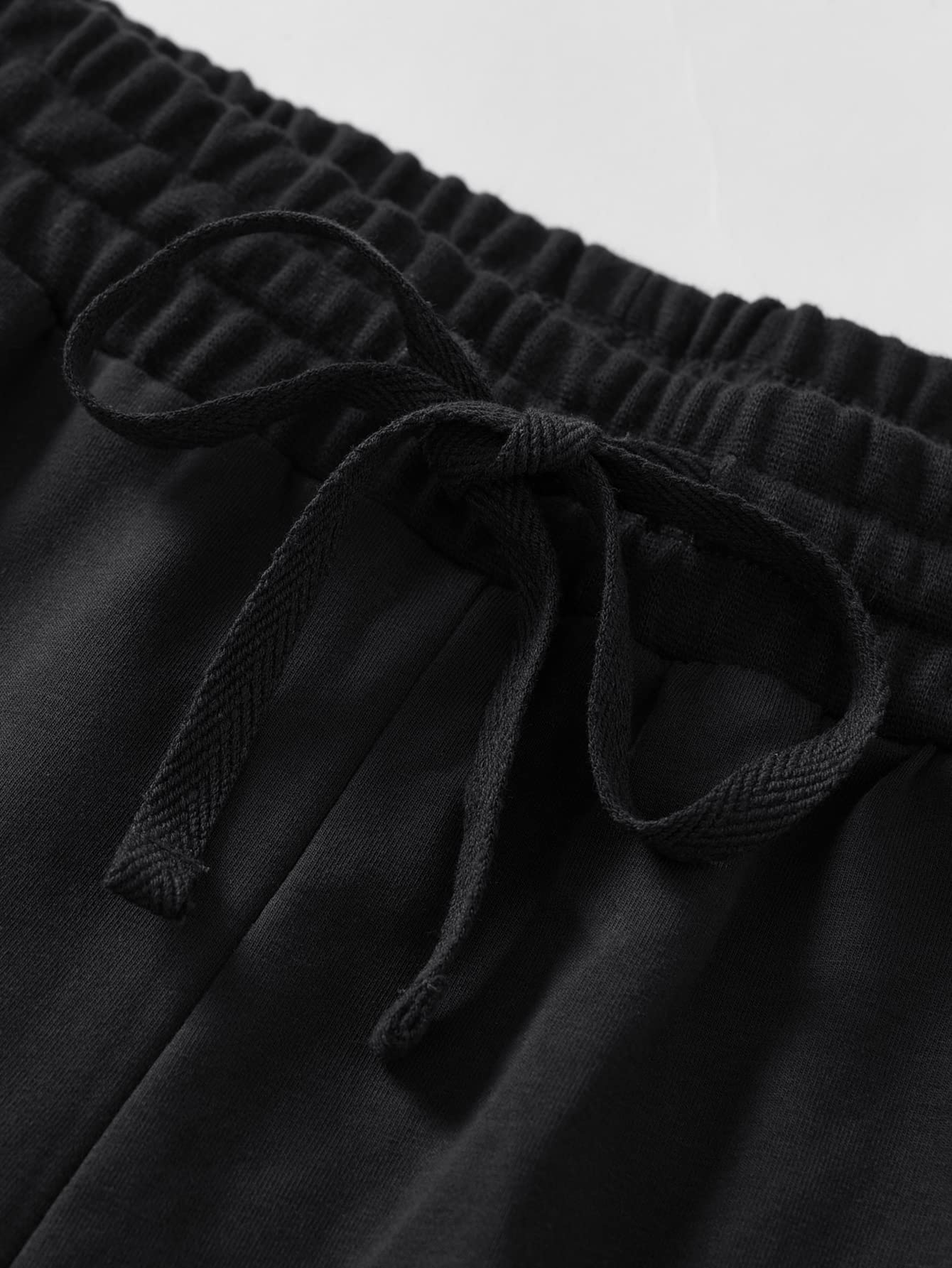 Weintee Men's 34" Inseam Tall Cotton Sweatpants with Pockets L Black