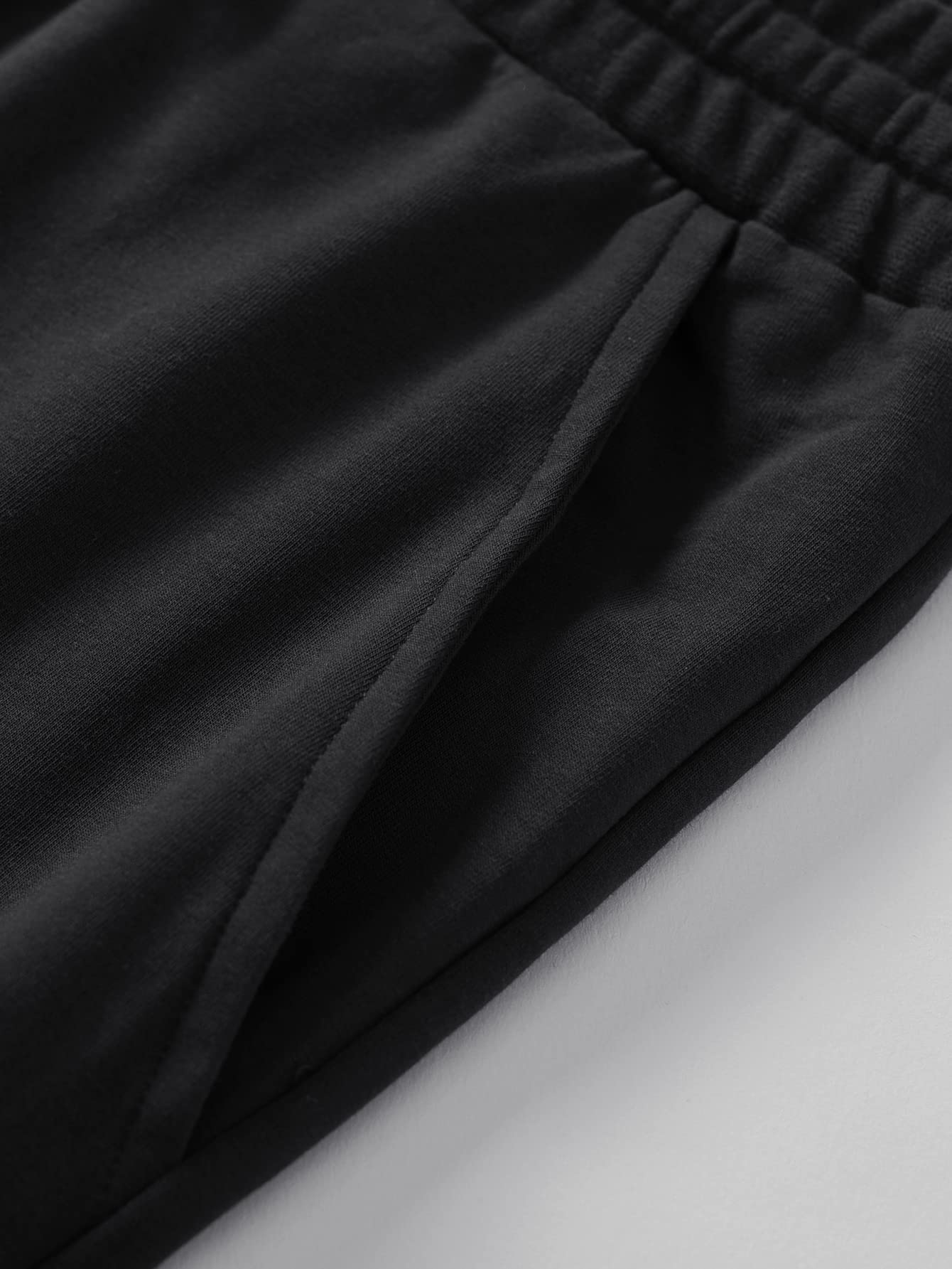 Weintee Men's 34" Inseam Tall Cotton Sweatpants with Pockets L Black