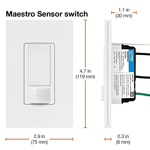 Lutron Maestro Motion Sensor Switch | 5A, Single-Pole or Multi-Location | MS-OPS5M-WH, White