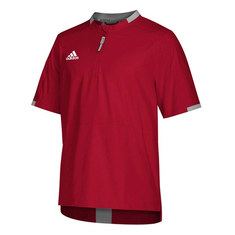 adidas Men's Fielders Choice 2.0 Short Sleeve Baseball Cage Jacket Red M