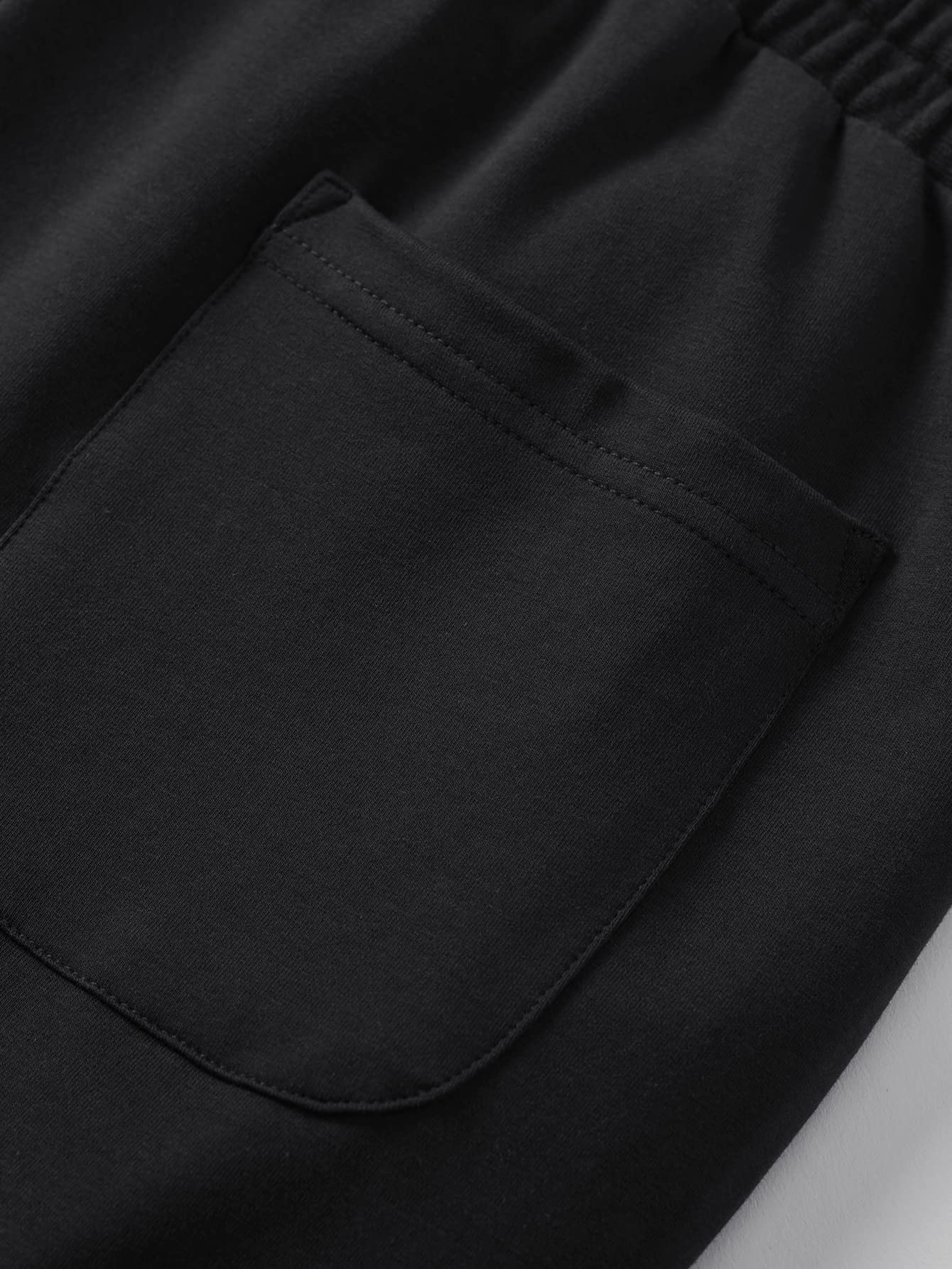 Weintee Men's 34" Inseam Tall Cotton Sweatpants with Pockets L Black