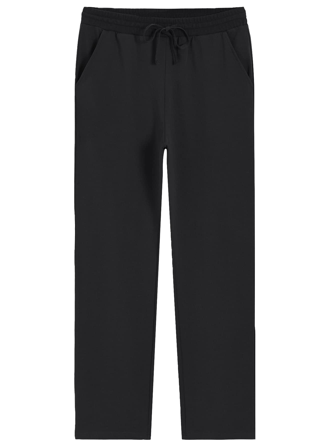 Weintee Men's 34" Inseam Tall Cotton Sweatpants with Pockets L Black