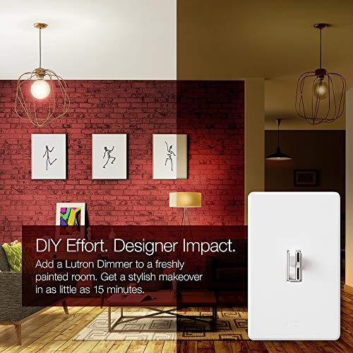 Lutron Toggler LED+ Dimmer Switch | 150-Watt, Single-Pole/3-Way | TGCL-153PH-WH | White