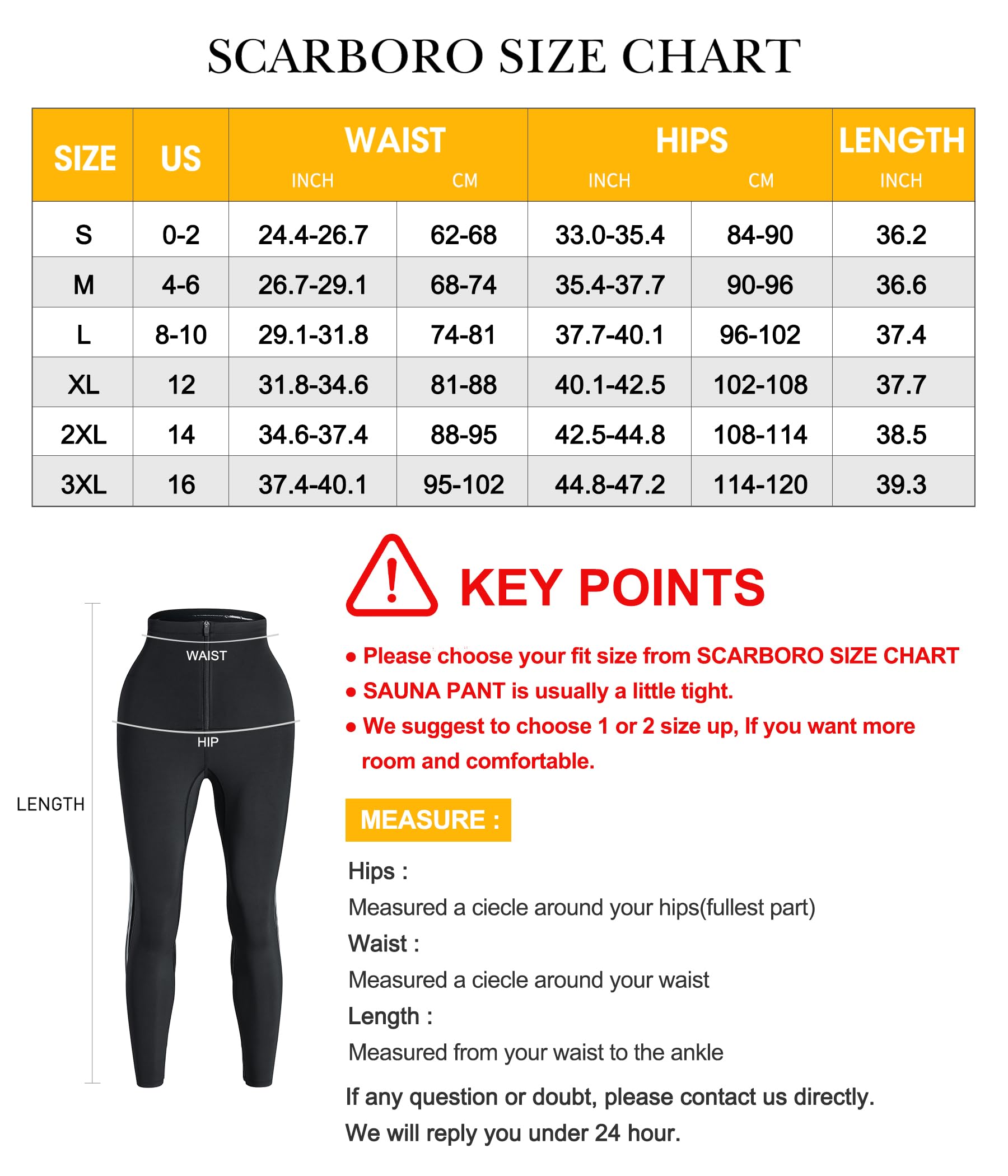 SCARBORO Sauna Sweat Pants for Women High Waist Compression Slimming Weights Thermo Legging Workout Body Shaper Sauna Suit