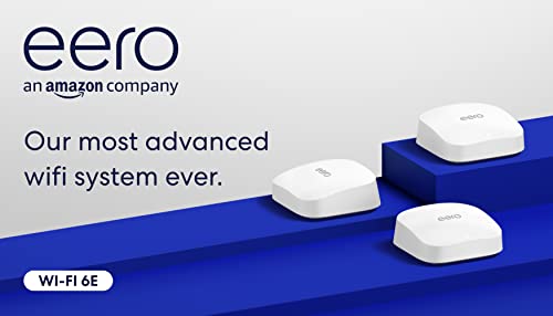 Amazon eero Pro 6E mesh Wi-Fi System | Fast and reliable gigabit + speeds | connect 100+ devices | Coverage up to 6,000 sq. ft. | 3-pack, 2022 release