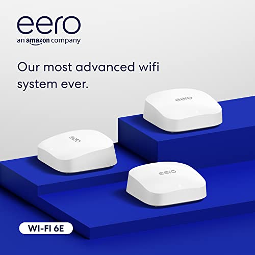 Amazon eero Pro 6E mesh Wi-Fi System | Fast and reliable gigabit + speeds | connect 100+ devices | Coverage up to 6,000 sq. ft. | 3-pack, 2022 release