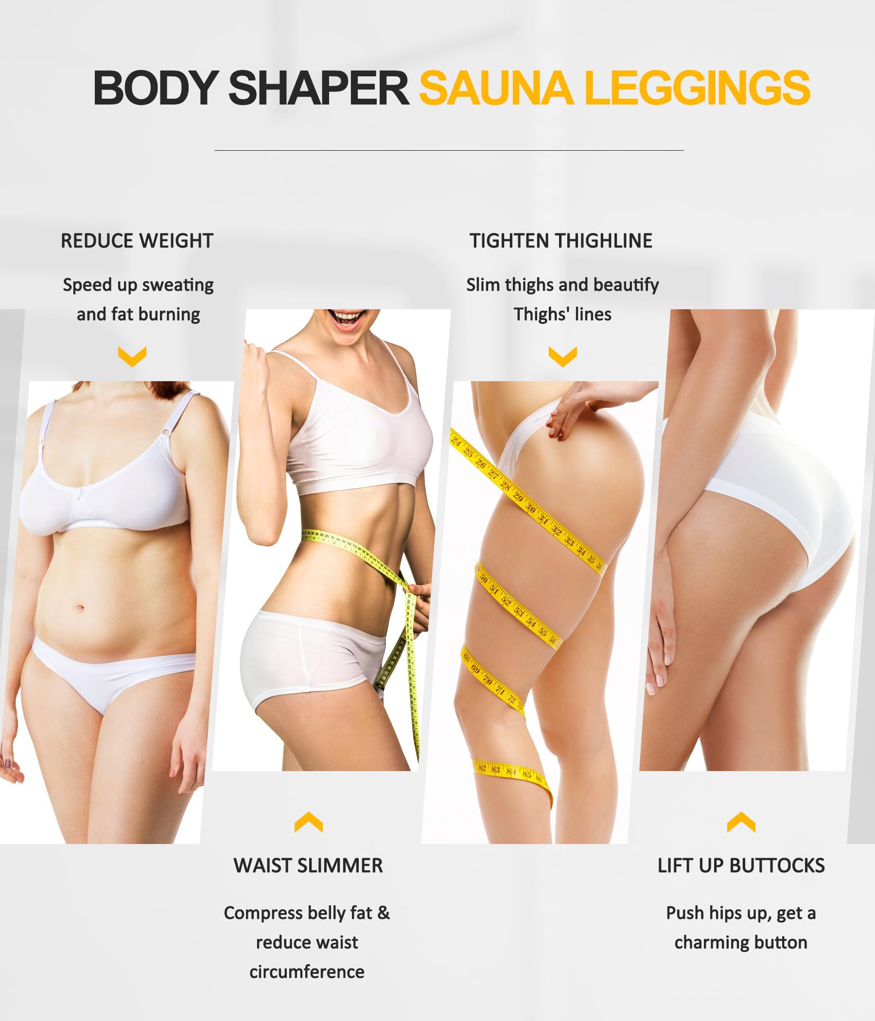 SCARBORO Sauna Sweat Pants for Women High Waist Compression Slimming Weights Thermo Legging Workout Body Shaper Sauna Suit