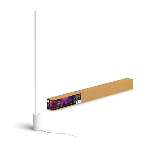 Philips Hue Gradient Signe Floor Lamp, Compatible with Alexa, Apple HomeKit and Google Assistant, White & Gradient Ambiance Lightstrip (2m/6ft Base Kit with Plug), Flowing Multicolor Effect