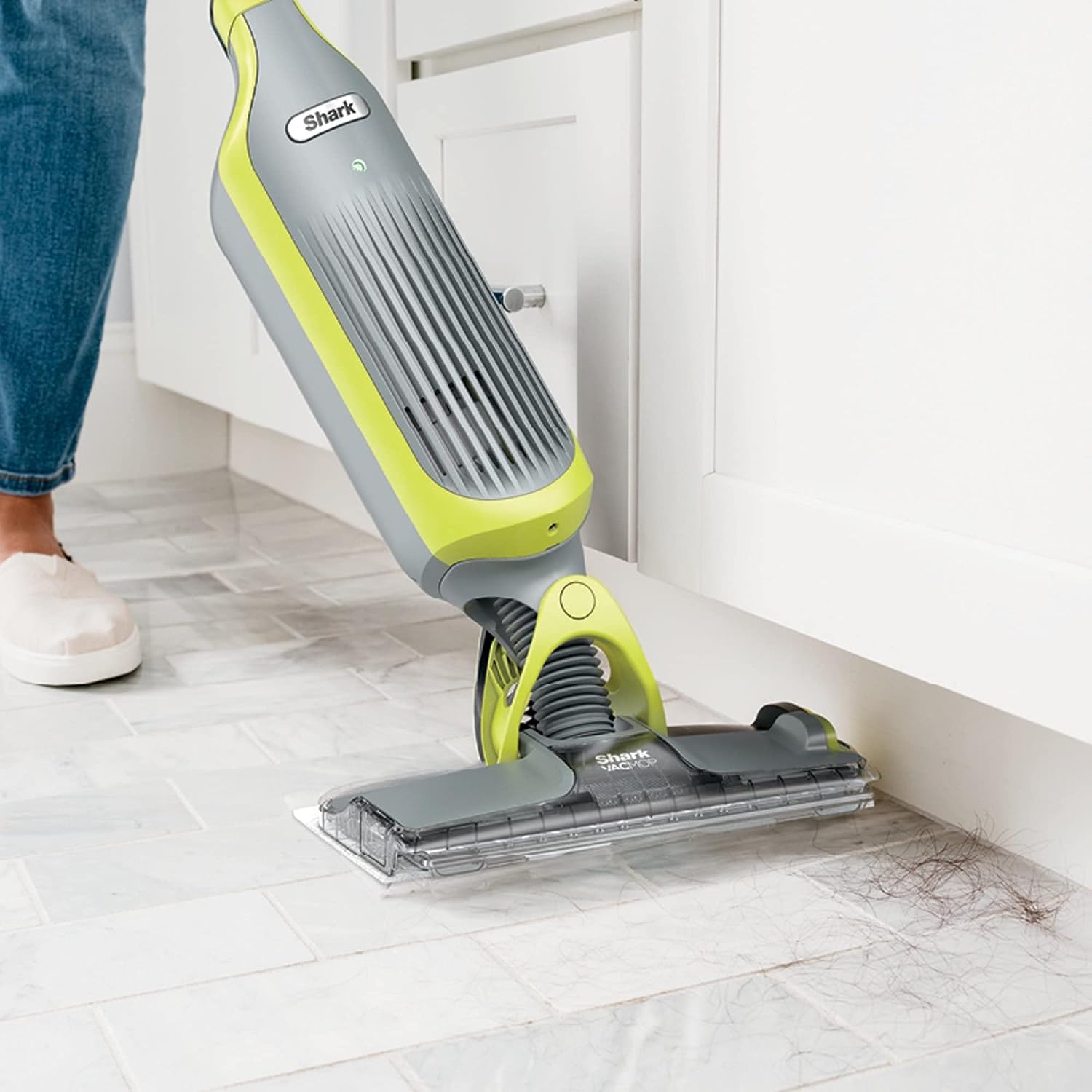Shark VM200P10 VACMOP Cordless Hard Floor Vacuum Mop with 10 Disposable Pads and 12 oz solution Charcoal Gray -(Renewed)…