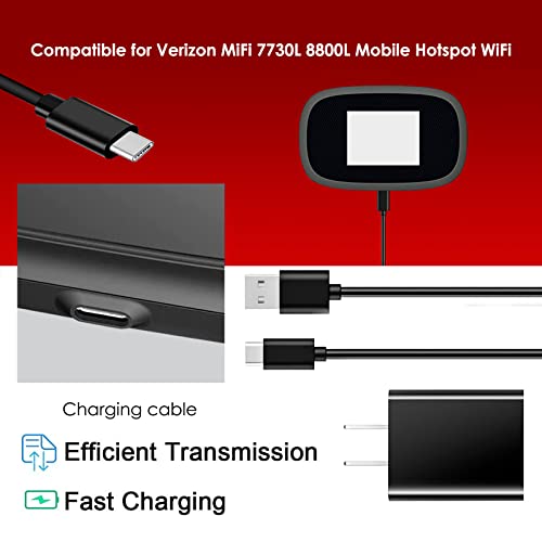 USB-C Fast Wall Charger Charging Cable Cord Fit for Verizon Orbic Speed Mobile Hotspot 400L MiFi 7730L 8800L Jetpack Hotspot, INSEEGO 5G MiFi M1000 M2000 M2100, Nighthawk M1 MR1100, GL.iNet GL-MT1300