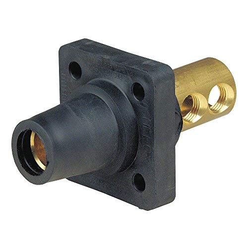 Leviton 16R22-UE 16-Series Taper Nose, 90-Degree, Female Panel Receptacle, Cam-Type Connector, Black