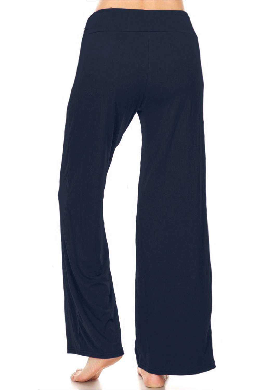 Leggings Depot Womens Casual Comfy Long Pajama Lounge Apparel Pants, Navy, Medium