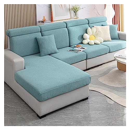 GRFIT Cool Summer Stretch Sofa Covers，Couch Cushion Slipcovers for Sofa Bedroom，for L U -Shaped Sofa Chaise Longue (Color : Light Blue, Size : Backrest)