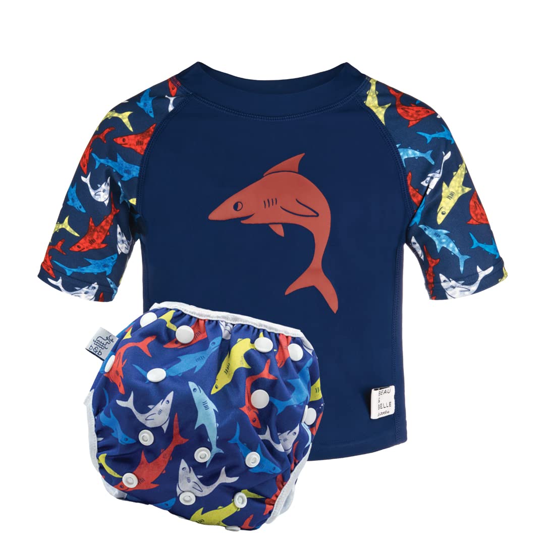 Beau and Belle Littles Rashguard and Swim Diaper Set (12m)