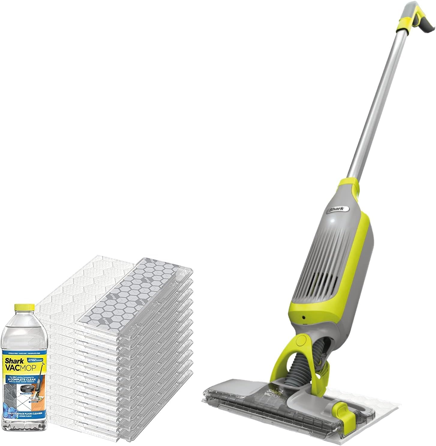 Shark VM200P10 VACMOP Cordless Hard Floor Vacuum Mop with 10 Disposable Pads and 12 oz solution Charcoal Gray -(Renewed)…