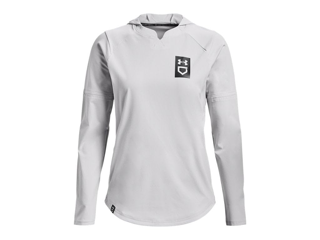 Under Armour womens Softball Cage Jacket 22, (014) Halo Gray/Pitch Gray/White, Medium