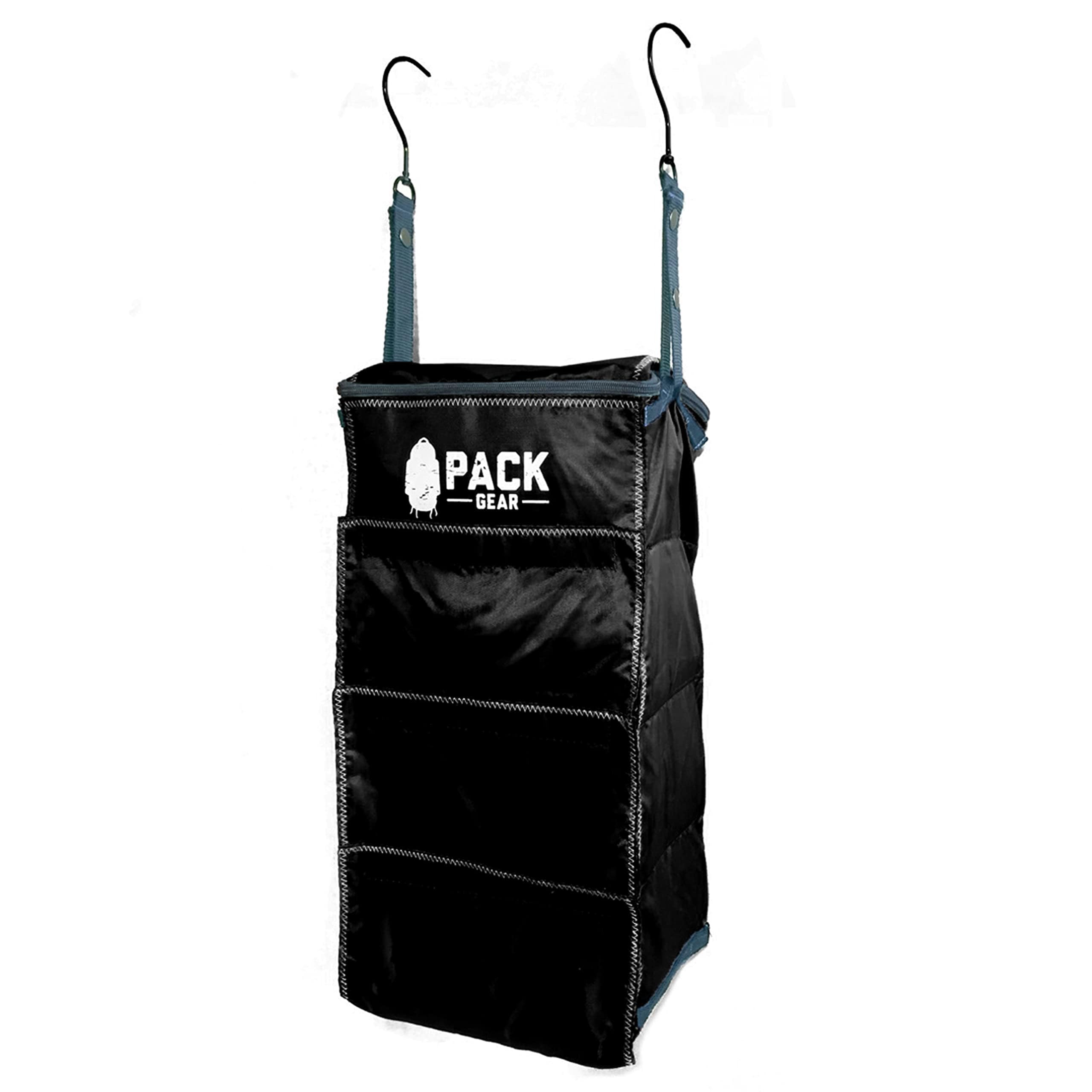 Pack Gear Hanging Luggage Organizer - Our Carry On Closet Insert Fits Any Carry-On - Our Hanging Luggage Organizer Uses Velcro to Allow Quick Access to your Clothes (Solid Black)
