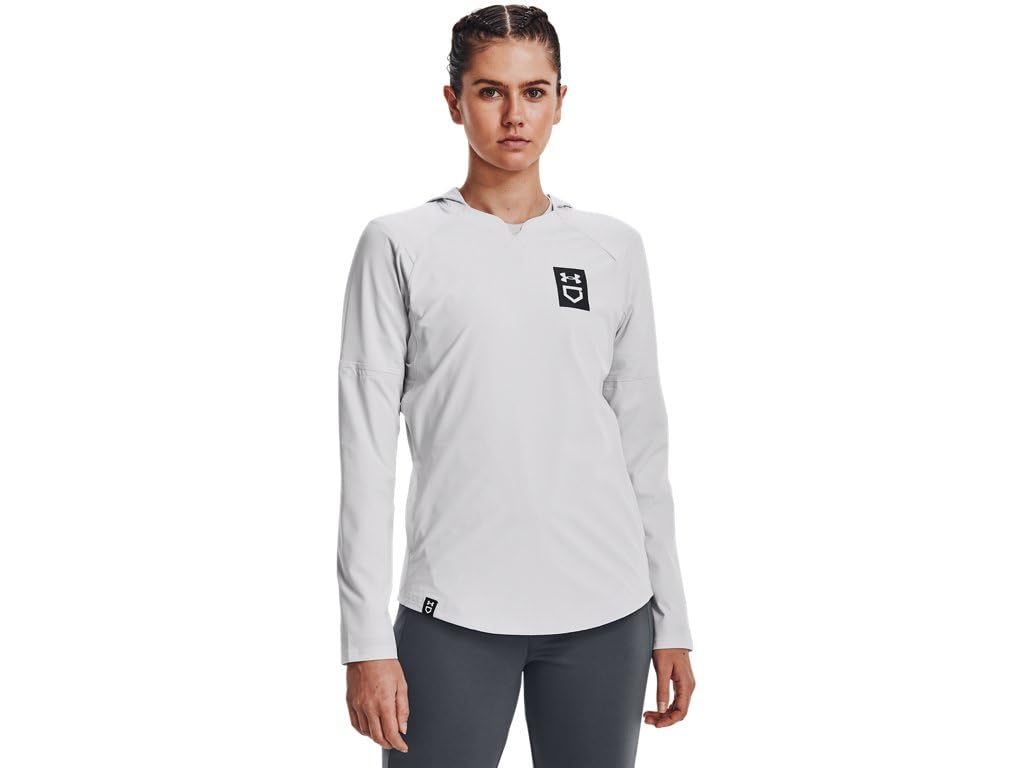Under Armour womens Softball Cage Jacket 22, (014) Halo Gray/Pitch Gray/White, Medium