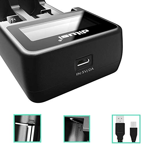Dilusi Battery Charger 18650 Battery, Speedy Smart Recharger with LCD Display Universal for Rechargeable Batteries Ni-MH Ni-Cd A AA AAA AAAA C SC. Li-ion