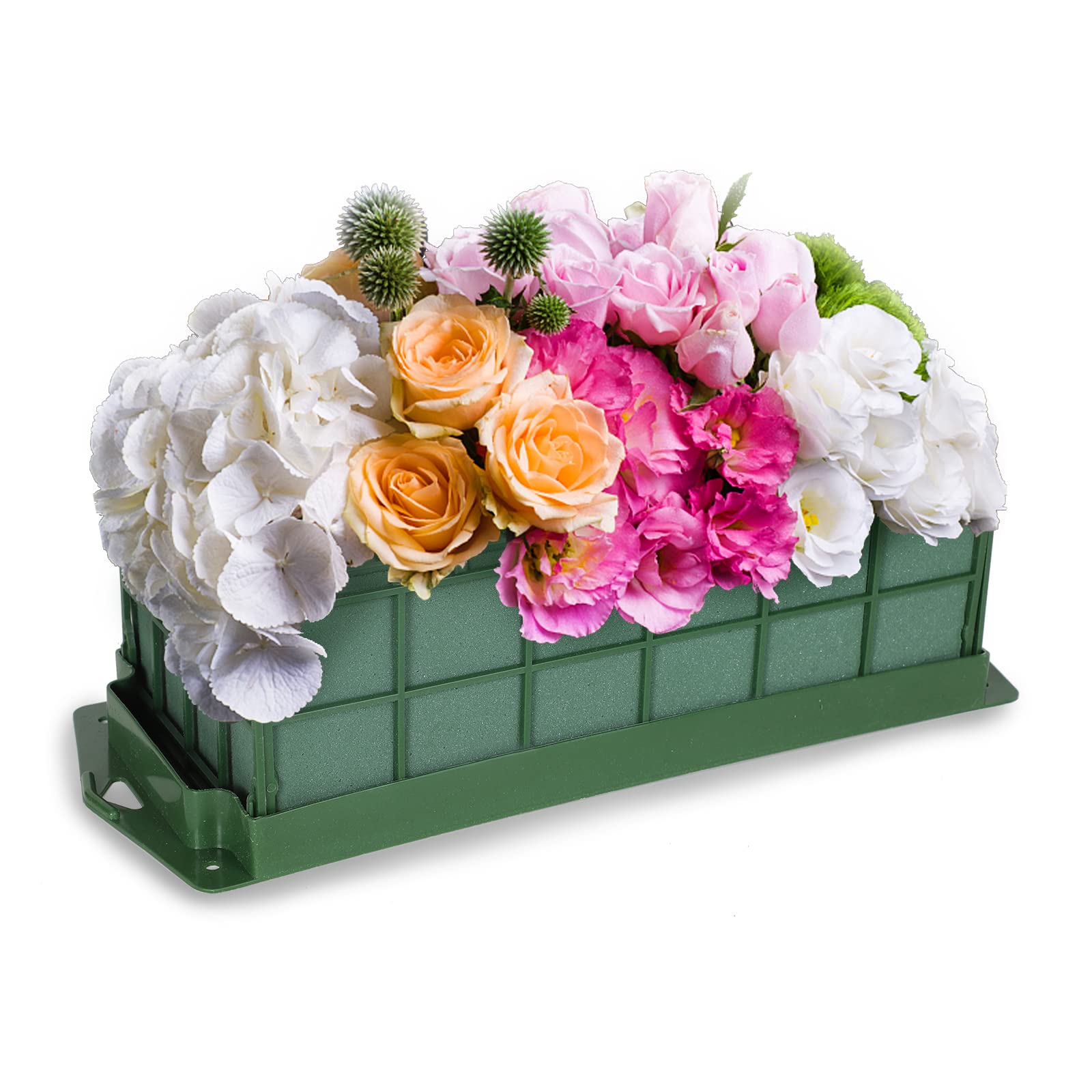 Floral Foam Cage for Fresh and Artificial Flowers, 2 pcs Wet and Dry Floral Foam Blocks for Wedding, Birthdays and Garden Decorations