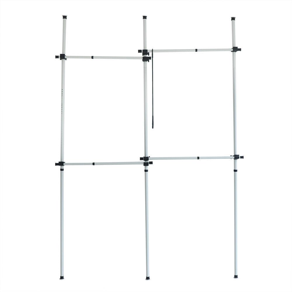 TOOL1SHOoo 2 Tiers Clothes Pipe Rack Garment Hanger Rail Storage Shilf Organizer Modern Simple Pipe Hanging Rods Clothing Rack Storage Cloth Hanging Shelf
