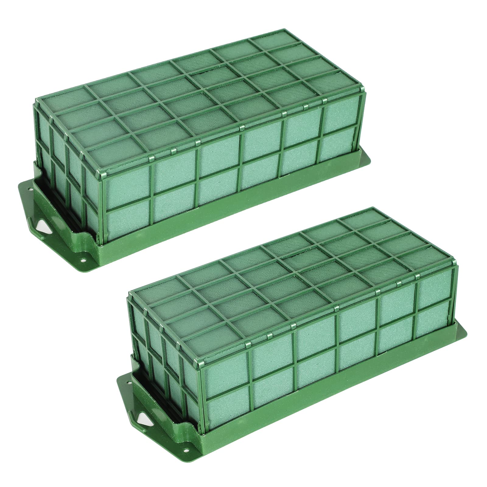 Floral Foam Cage for Fresh and Artificial Flowers, 2 pcs Wet and Dry Floral Foam Blocks for Wedding, Birthdays and Garden Decorations