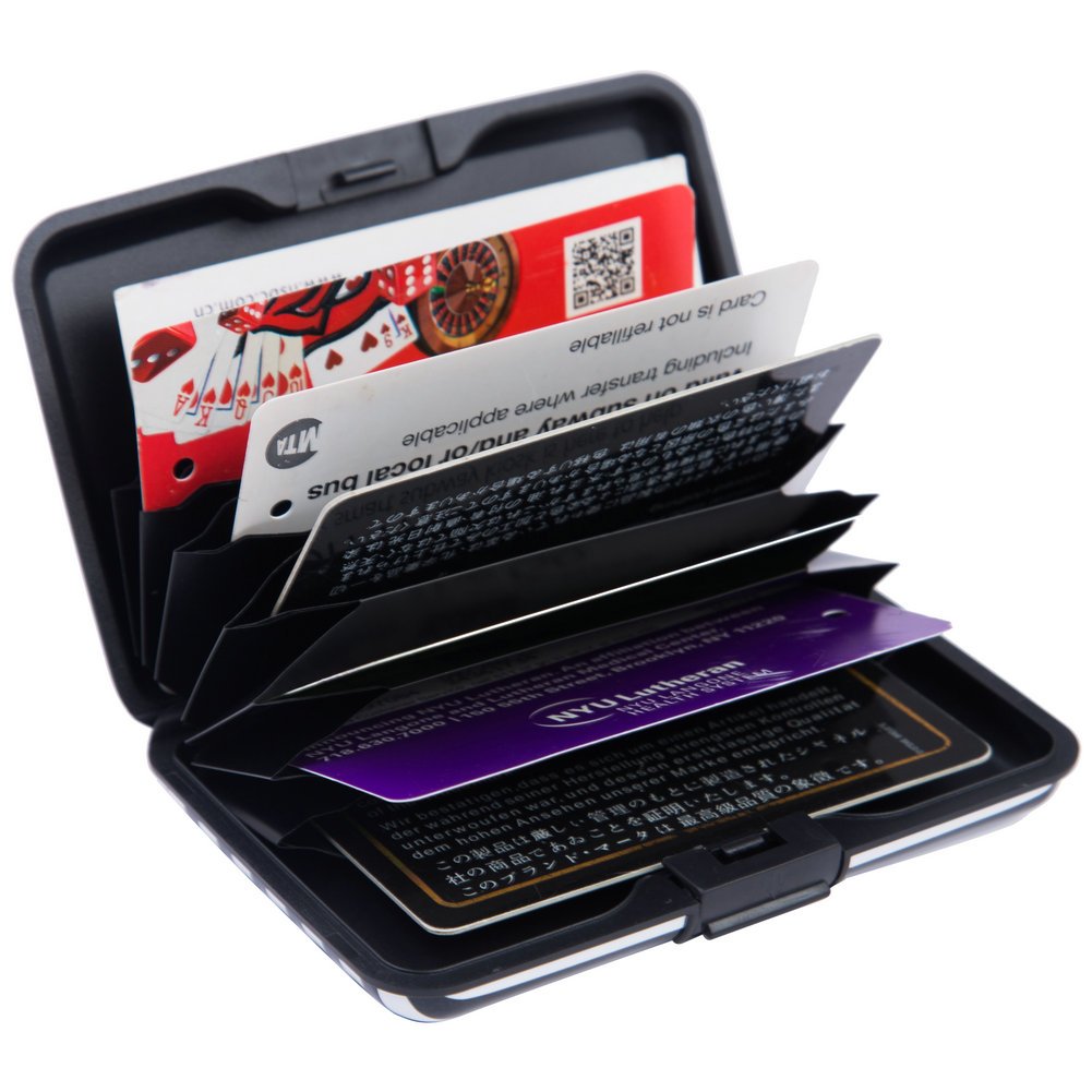 ELFISH Mini RFID Aluminum Wallet Credit Cards Holder Business Card Case Metal ID Case for Men Women (Crane)