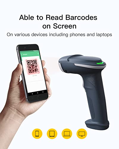 Inateck QR Code Scanner, 2D Wireless Barcode Scanner, 3 in 1 Barcode Reader, Screen Scanning, BCST-55