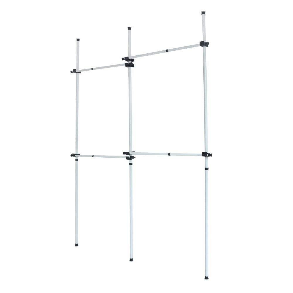 TOOL1SHOoo 2 Tiers Clothes Pipe Rack Garment Hanger Rail Storage Shilf Organizer Modern Simple Pipe Hanging Rods Clothing Rack Storage Cloth Hanging Shelf