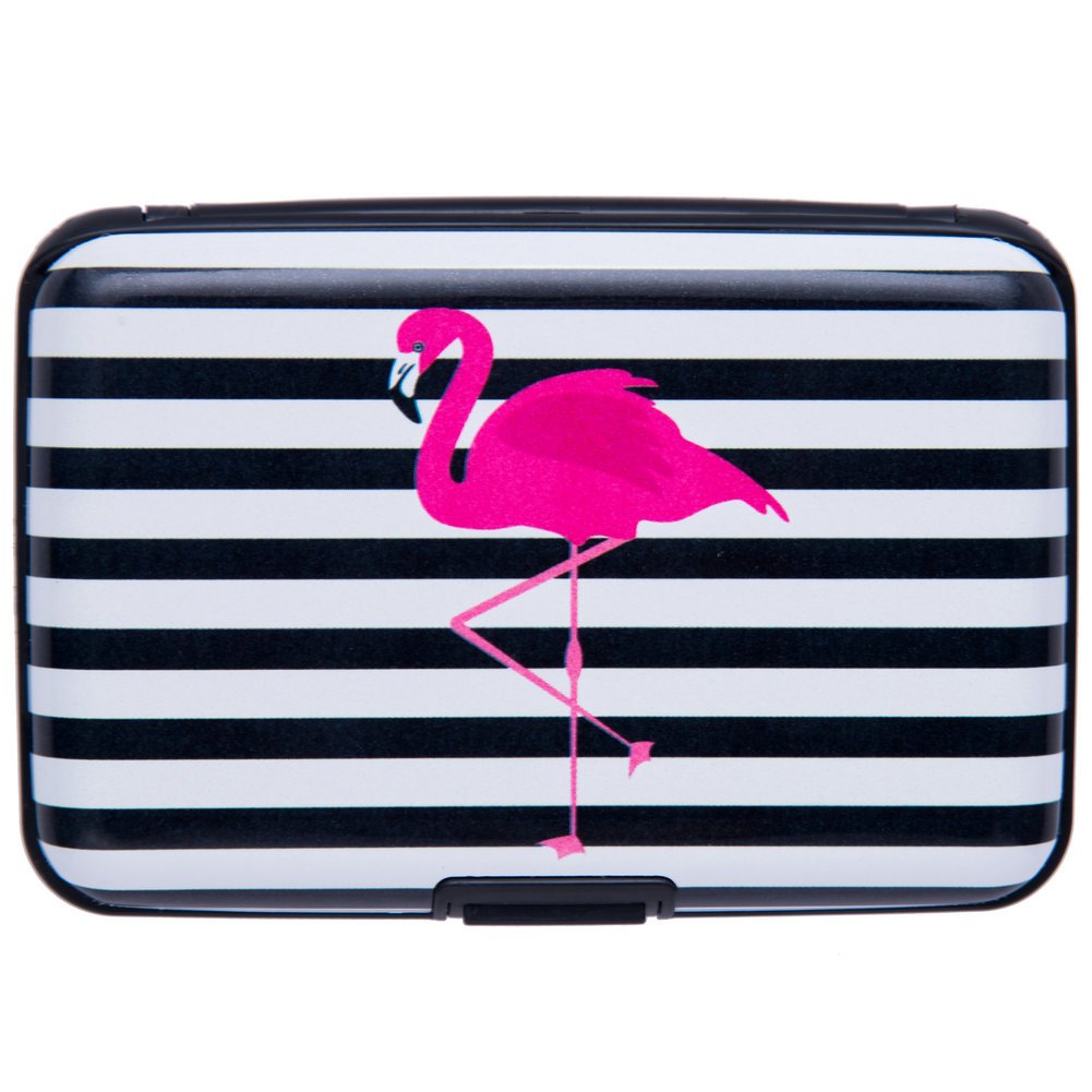 ELFISH Mini RFID Aluminum Wallet Credit Cards Holder Business Card Case Metal ID Case for Men Women (Crane)