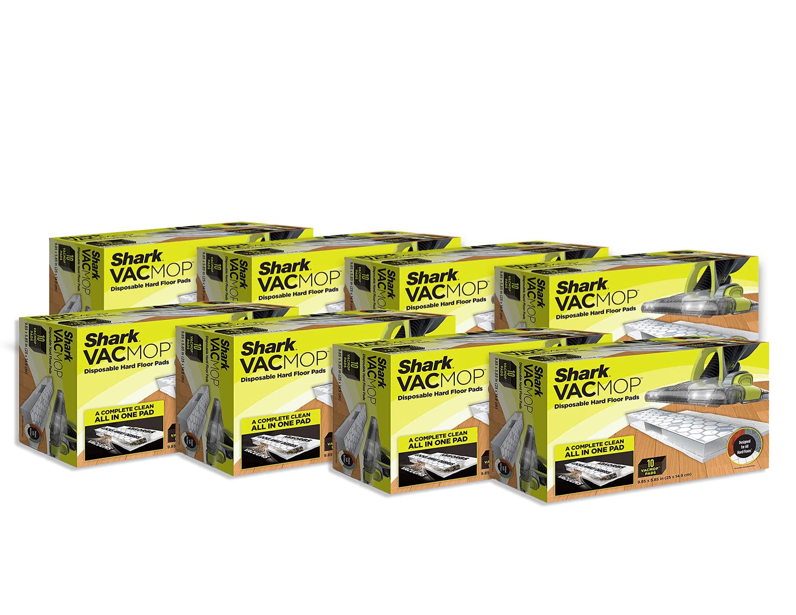 Shark VMP80 VACMOP Disposable Hard Floor Vacuum and Mop Pad Refills, 10 Count (Pack of 8) (Packaging May Vary)