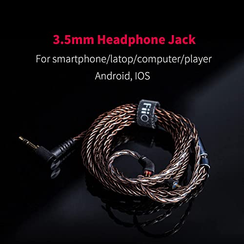 FiiO JadeAudio JH3 Headphone Earphone Wired High Resolution 0.78mm 2pins 1DD+2BA Bass Heavy Compatible with Android, iOS, Windows, Mac for Smartphones/PC/Laptop(Black)