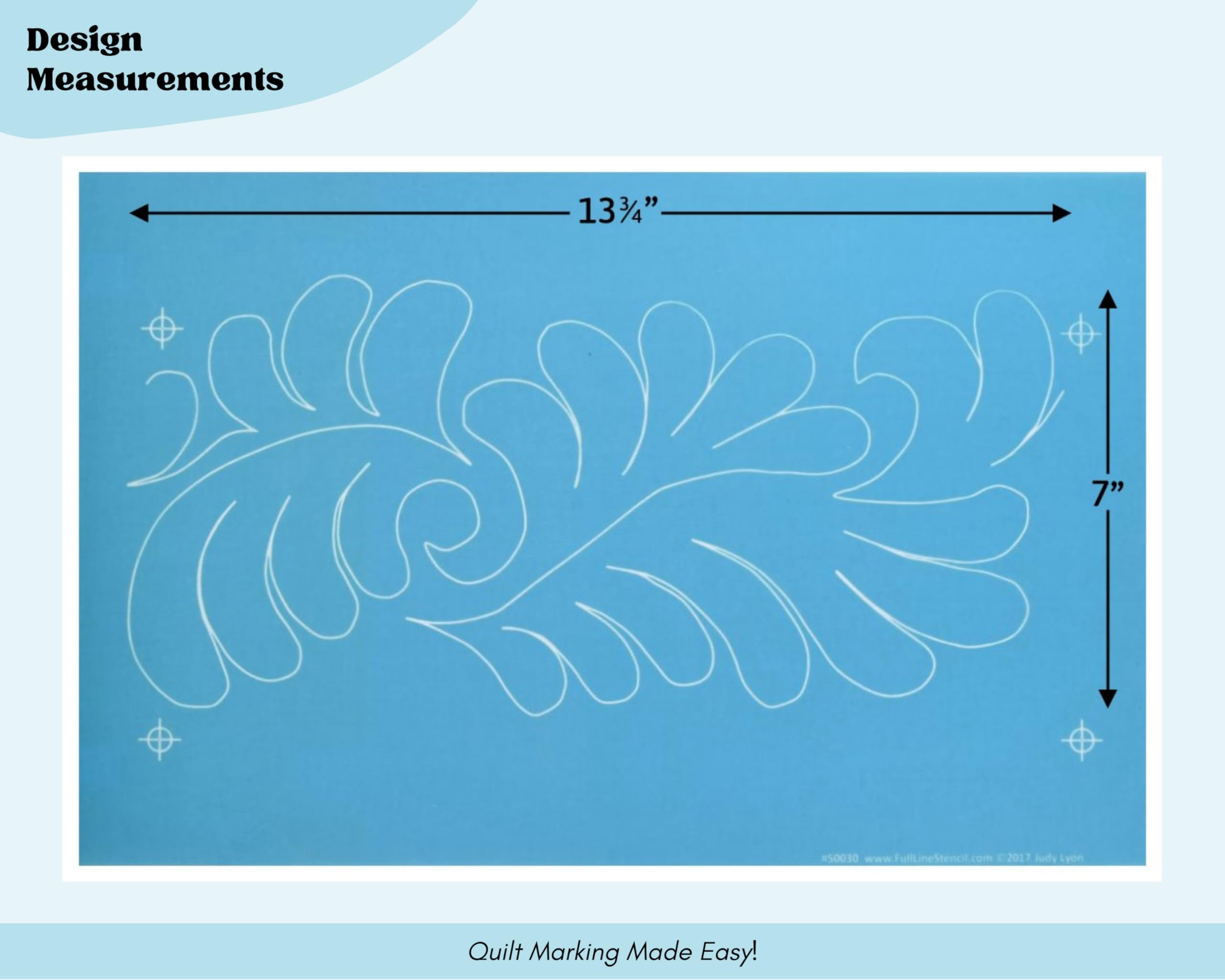 Full Line Stencil - Flurry of Feathers - Edge to Edge Stencil, Continuous Line Template for Free Motion Quilting, Domestic Machine Quilting, Hand Quilting, Long-Arm Quilting (50030)