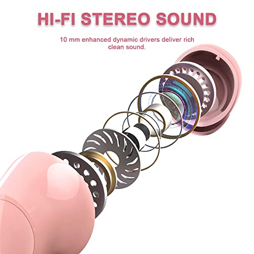 Wireless Earbud, Bluetooth 5.1 Earphones Hi-Fi Stereo Wireless Headphones 32H True Wireless Ear Buds Bluetooth Earbuds Sport IP7 Waterproof Headset In-Ear Headphones with Mic and Type C for Travel Gym