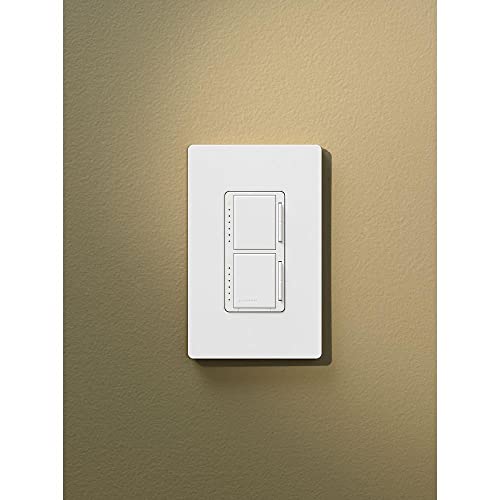 Lutron Maestro Dual Digital Dimmer Switch for Incandescent Bulbs, 300-Watt/Single-Pole, MA-L3L3-WH, White