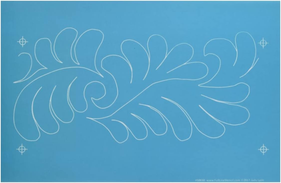 Full Line Stencil - Flurry of Feathers - Edge to Edge Stencil, Continuous Line Template for Free Motion Quilting, Domestic Machine Quilting, Hand Quilting, Long-Arm Quilting (50030)