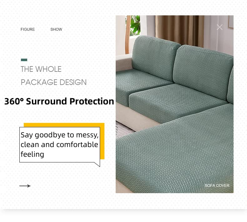 Jonuiony Universal Sofa Slipcover, 2024 New Wear-Resistant Sofa Cover, L Shape Sectional Couch Covers, Separate Cushion Couch Chaise Cover, High Stretch Furniture Protector (Dark Grey,Large 1 Seat)