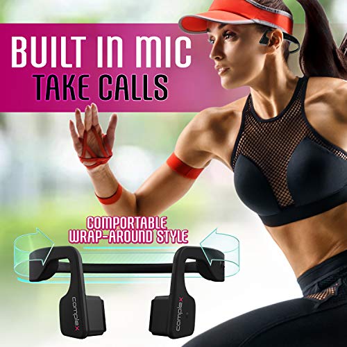 Bluetooth Bone Conduction Headphones - Open Ear Stereo Sport Running Headset w/ Revolutionary Bone Induction Technology for Smart Cycling and Sports, Wireless Bluetooth Audio,Black (PSWBT550.5)