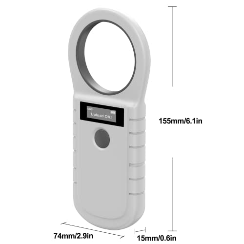 Alacrity Bluetooth Animal Microchip Tag Reader Scanner Wireless RFID Animal Handheld Reader Pet ID Scanner Rechargeable Animal Chip Scanner Pet Tag Scanner FDX-B(ISO 11784/11785) ID64 RFID