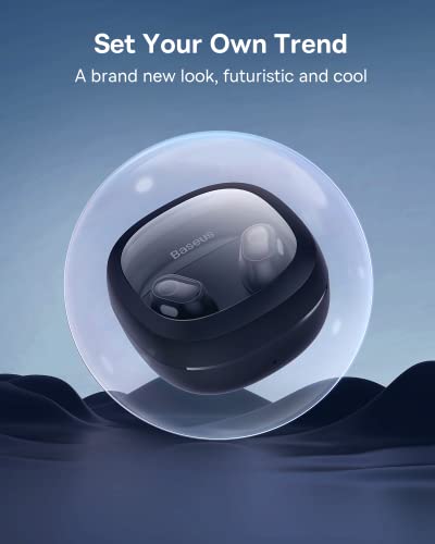 Baseus Wireless Earbuds, 50 Hrs Playback Bluetooth 5.3 Anti-Loss Bluetooth Headphones LED Power Display 60ms Low-Latency Fast-Charging in-Ear Earphone for iPhone and Android (Bowie WM02+)