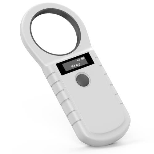 Alacrity Bluetooth Animal Microchip Tag Reader Scanner Wireless RFID Animal Handheld Reader Pet ID Scanner Rechargeable Animal Chip Scanner Pet Tag Scanner FDX-B(ISO 11784/11785) ID64 RFID