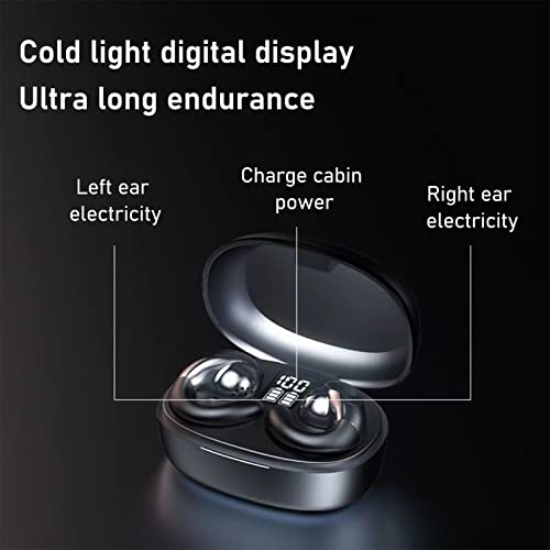 Nsxcdh Bluetooth 5.3 Mini Earbuds, Wireless TWS-Headphones with LED Digital Display & Touch-Control, Immersive Premium Sound Open Ear Headset, for Sports & Game(Black)