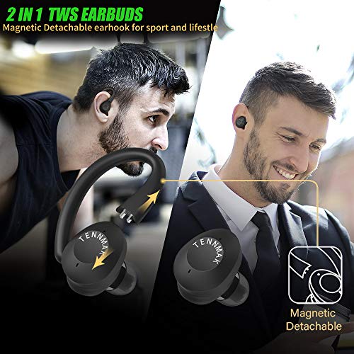 TENNMAK 2 in 1 Sport & Casual True Wireless Earbuds, SMARTPRO Bluetooth Headphones in Ear Wireless TWS Earbuds with Mic Earphones, Gaming & Music Mode /2EQ Sound/Volume Control / IPX5 Waterproof